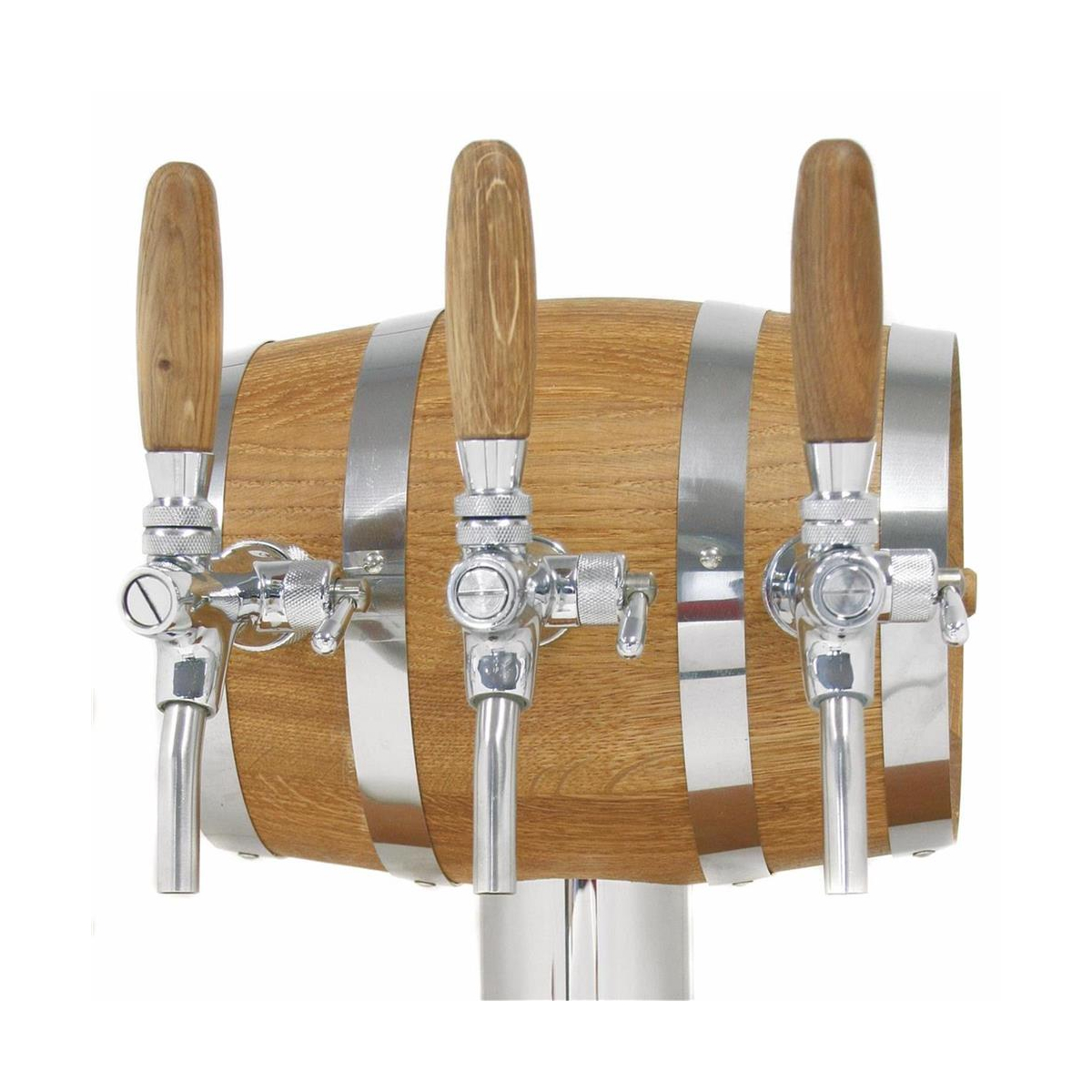 Bier Schanksäule Zapfsäule - Holz Bierfaß - 3-leitig