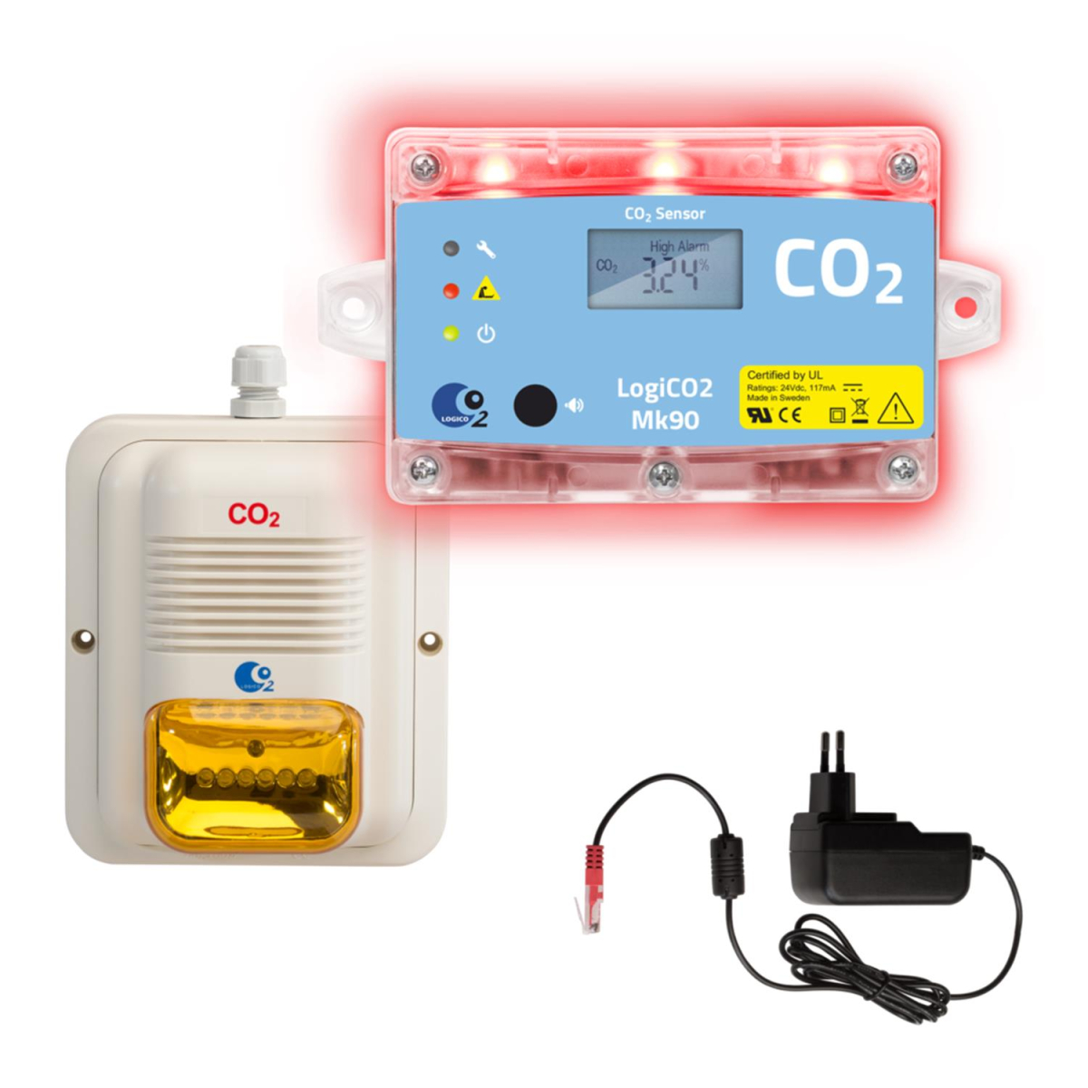 Gaswarnanlage CO2 Mk90 LogiCO2 Stand-Alone-Set